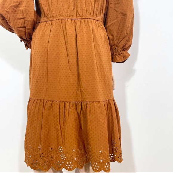 Universal Thread | Dresses | Universal Thread Brown Ruffle Long Sleeve ...